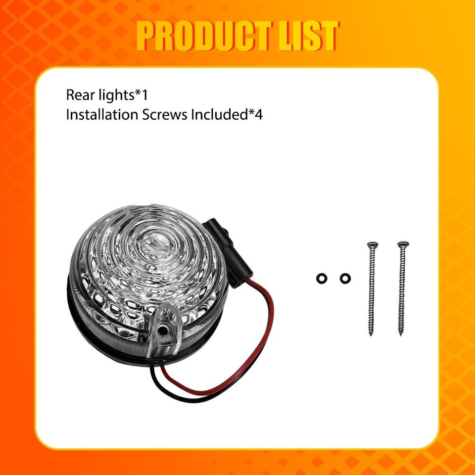 73MM LED Clear Brake Stop Light Rear Amber Lamp for Land Rover Defender ...