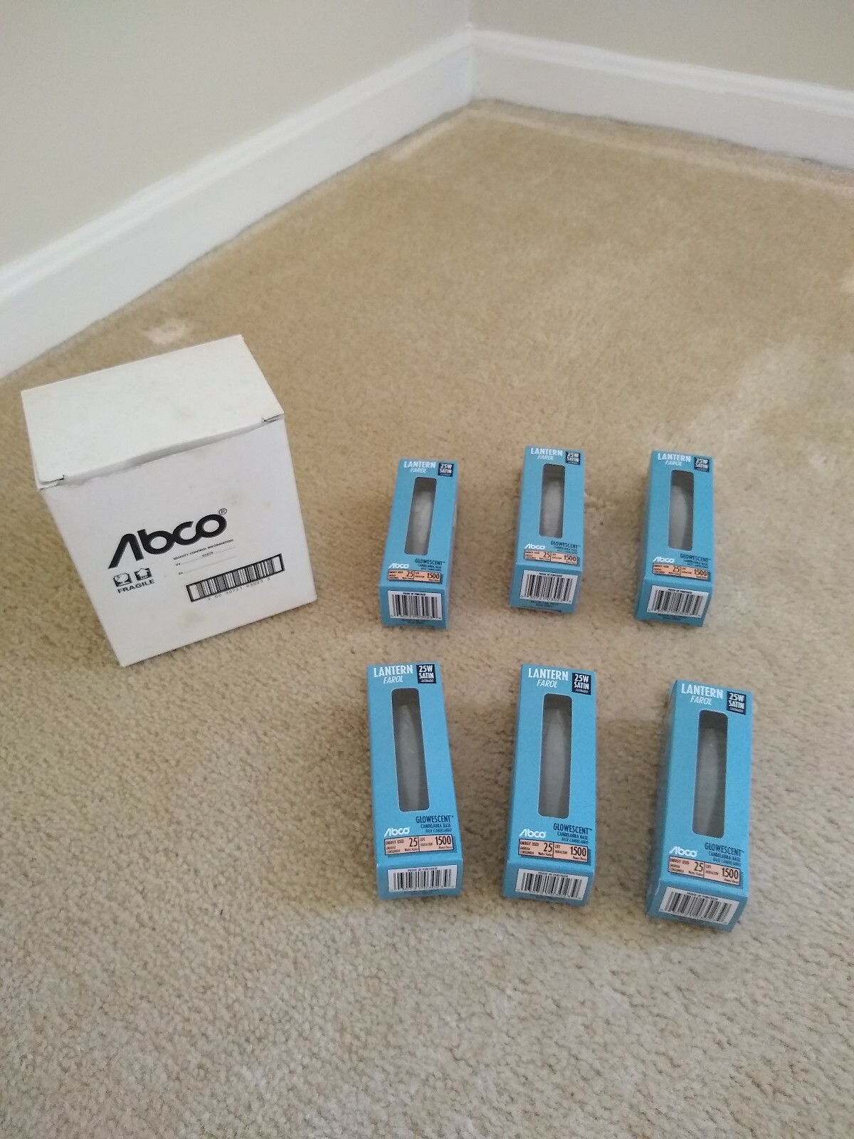 6 Pcs. ABCO 25 Watt Chandelier Candelabra Satin Frost Light Bulbs - NEW ...