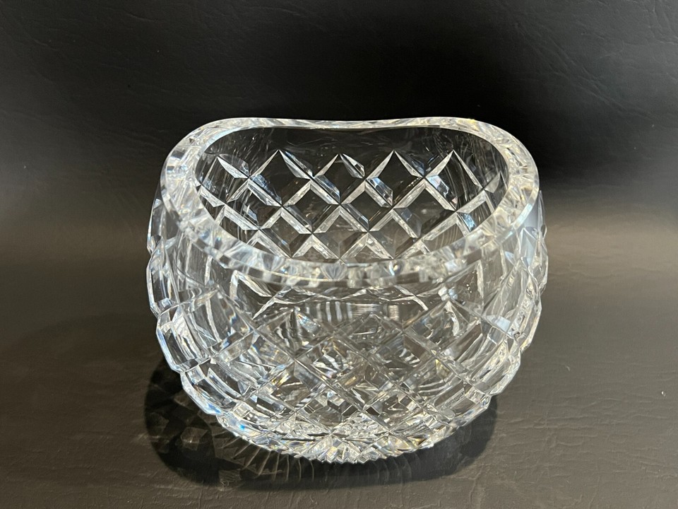 Waterford Cut Crystal Comeragh Pattern Oval Shaped Vase, 5 1/2" Widest ...