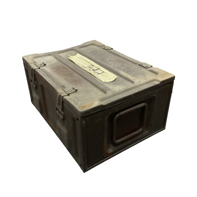 Genuine British Army F632 RAF Metal Ammo Tin Storage Steel Box 44 x 33 ...