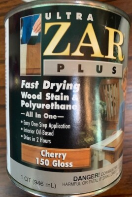 ZAR ULTRA PLUS 150 CHERRY/GLOSS Stain and Polyurethane All in One QUART ...