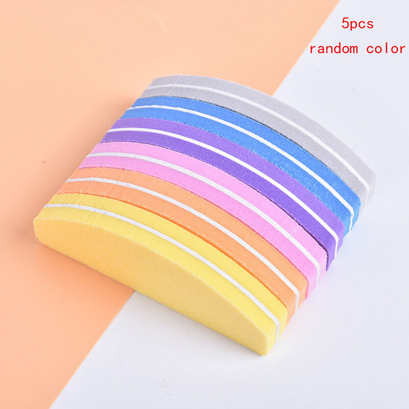 5pcs New Sponge Nail Art Tips Buffer Sanding Nail Buffer Block Files ...