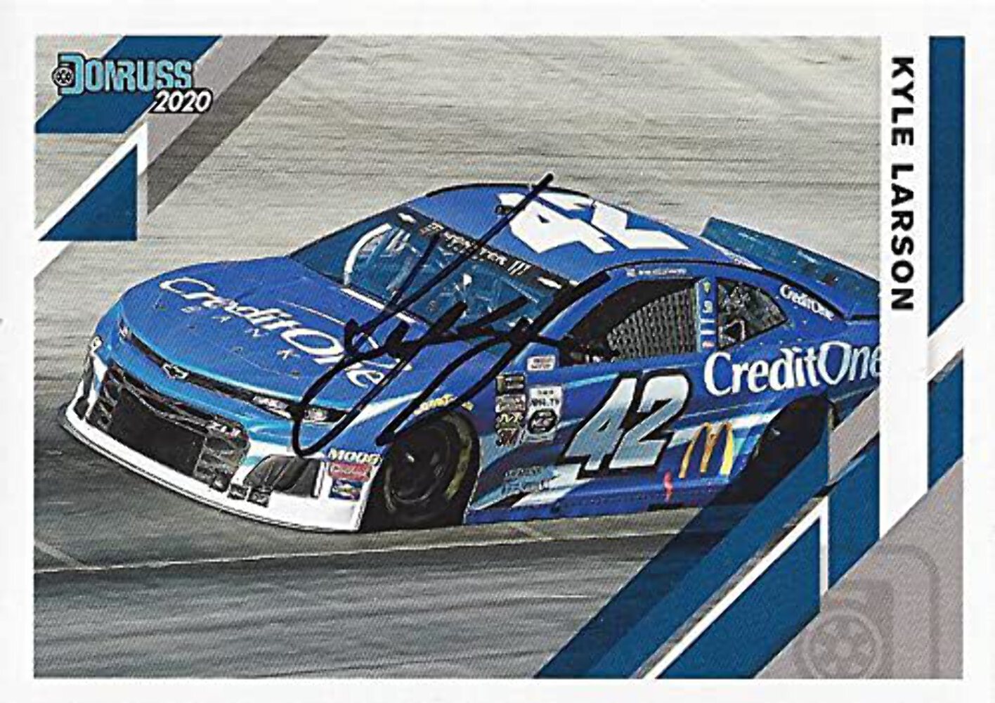 AUTOGRAPHED Kyle Larson 2020 Panini Donruss (#42 Credit One Bank) Chip ...