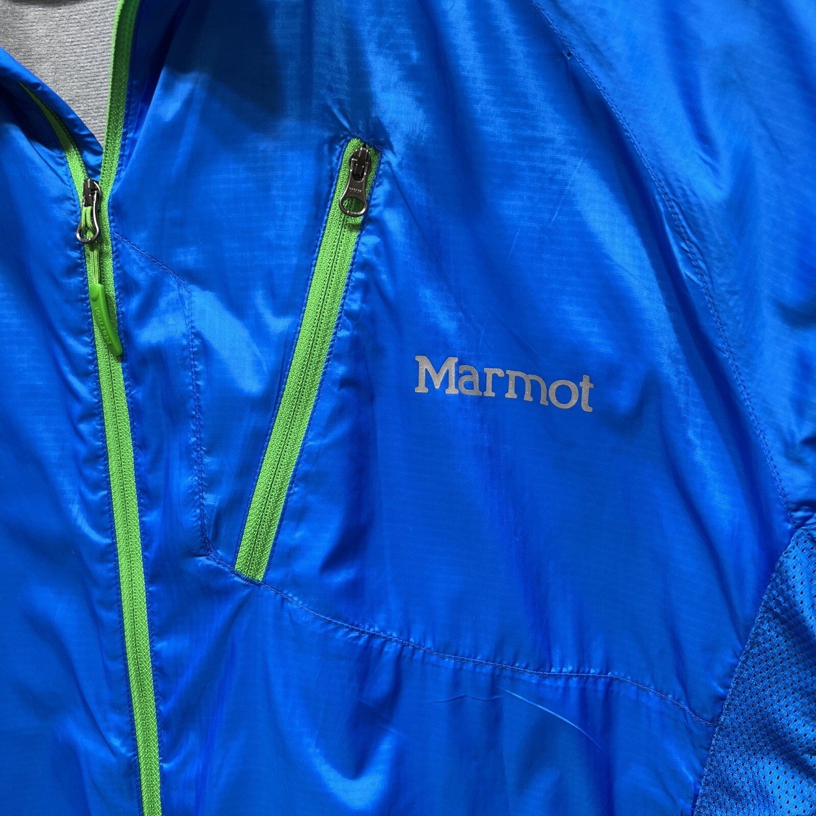 Marmot Lightweight Nylon Windbreaker Jacket Full Zip Blue/Green Size ...