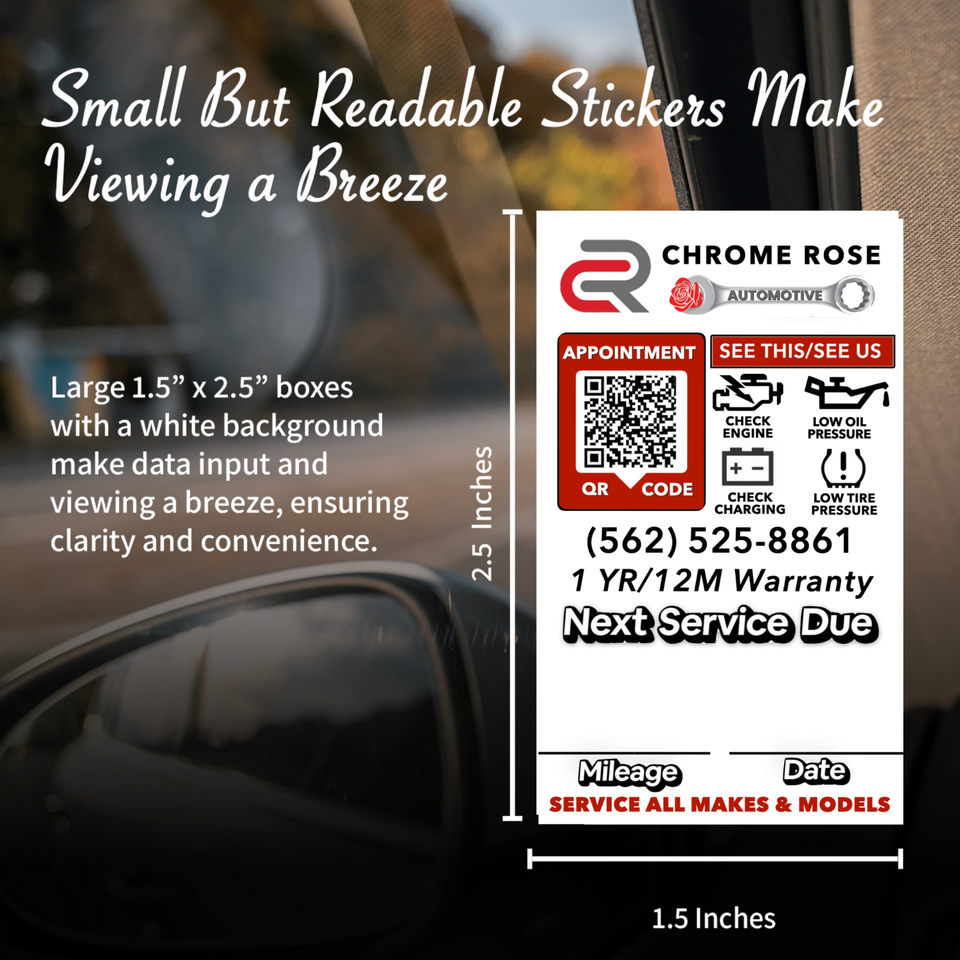 500 Oil Change Stickers Appointment QR Code, Service Info & Printer ...