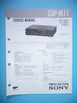 Service Manual-Anleitung für Sony CDP-M77 ,ORIGINAL | eBay.de