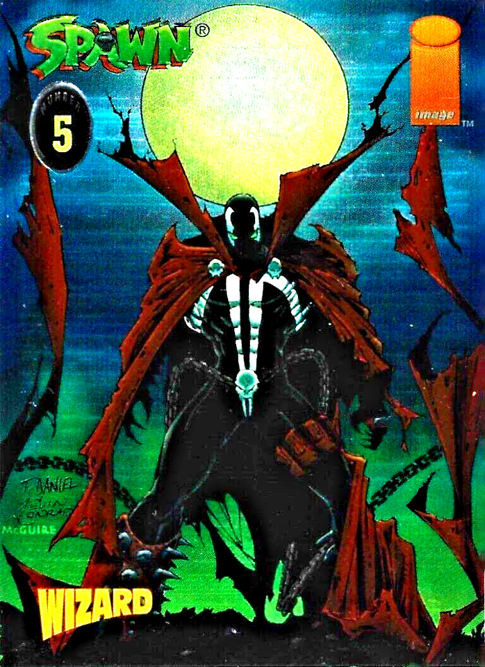 SPAWN AL SIMMONS SIGNED CHROMIUM PROMO CARD WIZARD MAGAZINE 1996 | eBay