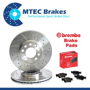 Golf MK4 1.9 130 150 GT TDi Front Drilled Grooved Brake Discs Brembo ...
