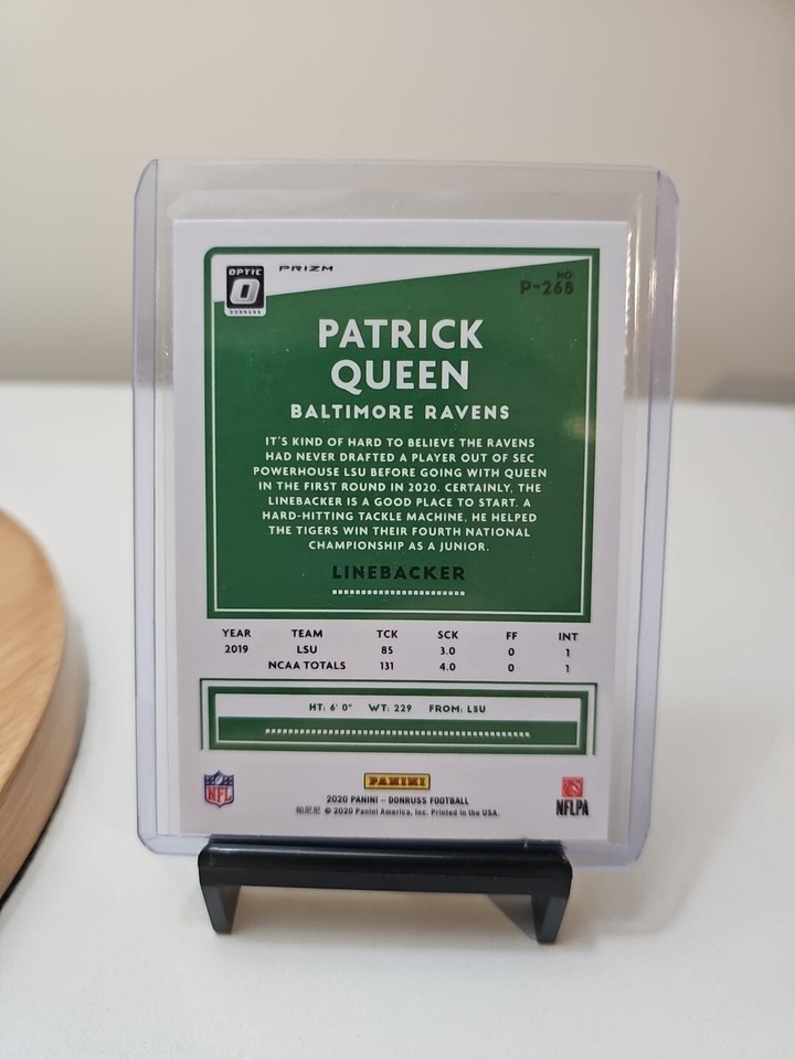 Patrick Queen 2020 Donruss Red and Green Optic Preview #P-268 Ravens | eBay