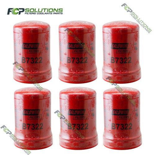 6 x B7322 Baldwin Oil Filter -Xref RE504836, RE541420, RE507522 ...