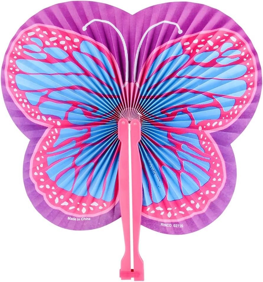 12pc Butterfly Folding Fans 9.5