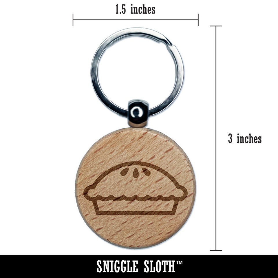 Yummy Pie Engraved Wood Round Keychain Tag Charm | eBay