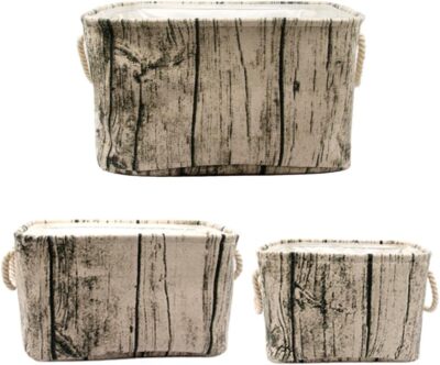 Stylish Tree Stump Design Rectangular Storage Baskets Durable Fabric ...