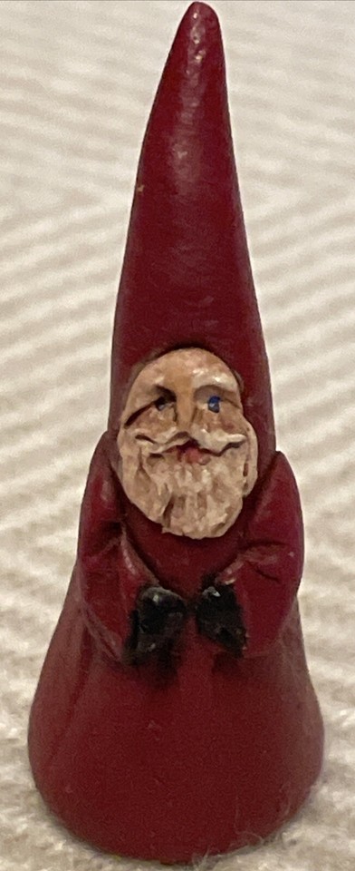 Hand Made Miniature Clay Bearded Red Santa Gnome | eBay
