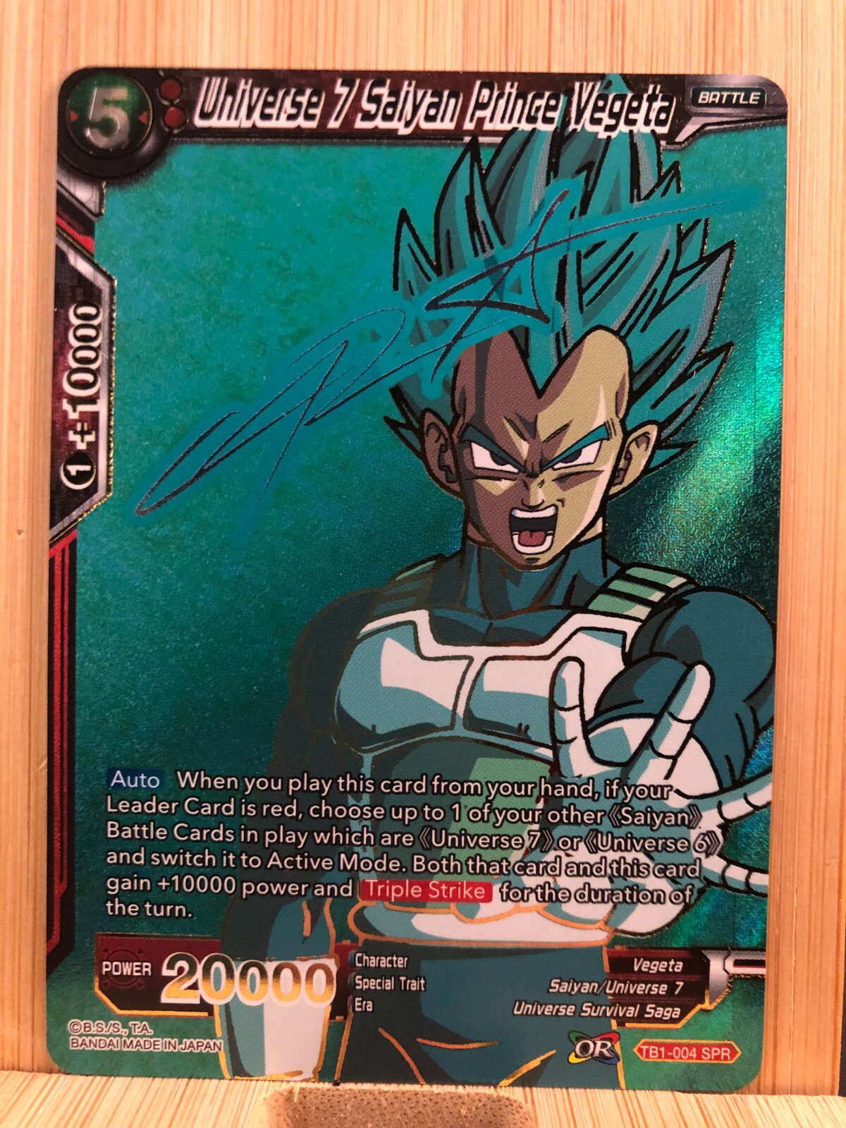 Universe 7 Saiyan Prince Vegeta TB1-004 Signature Special Rare Dragon ...