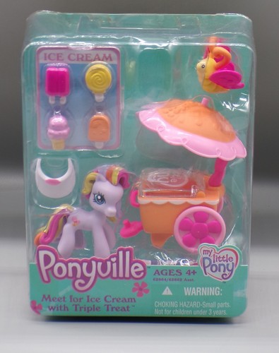2006 Hasbro MY LITTLE PONY Ponyville TRIPLE TREAT Meet For Ice Cream ...