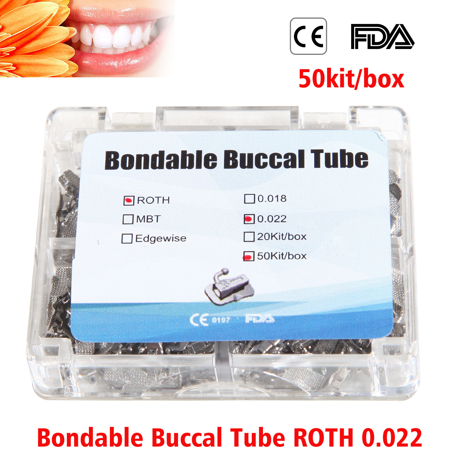 5o set/box Dental Orthodontic Bondable Buccal Tube Roth 022 1st molar ...