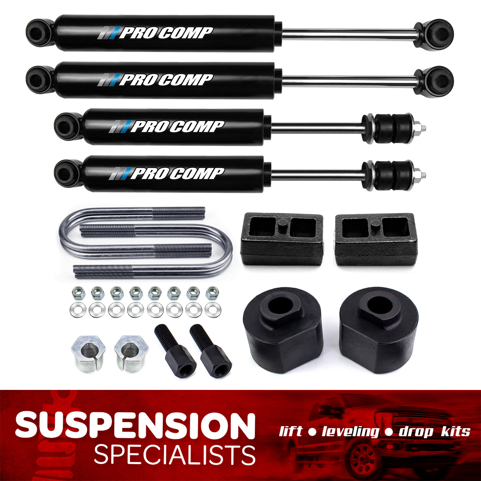 2.5"/1.5" Full Leveling Lift Kit w/ Camber Kit For 2000-2005 Ford ...
