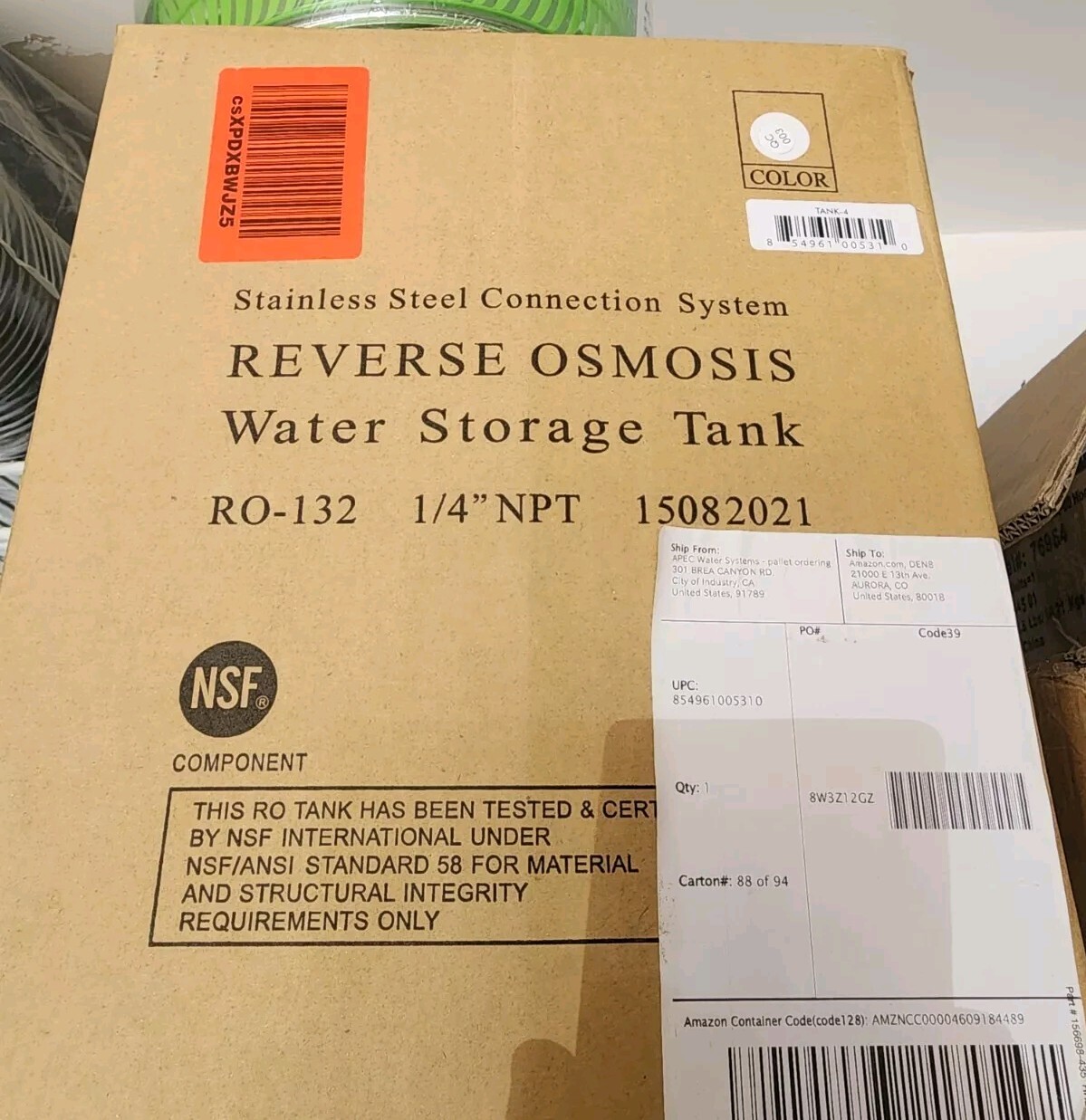 PAE RO-132 Reverse Osmosis Water Storage Tank 1/4” 15082021 | eBay