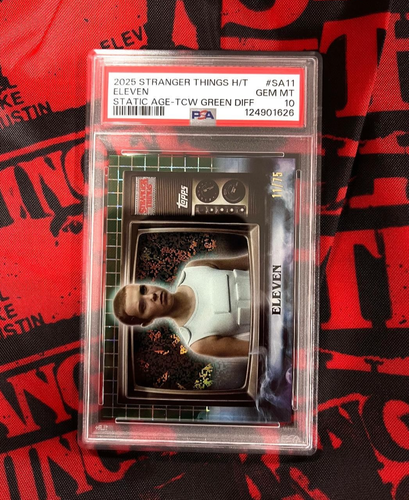 Stranger Things 2025 Topps High Tek: Eleven Wonder Green Static age 11/75 PSA 10 | eBay