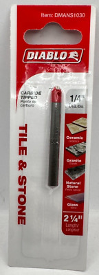 Diablo DMANS1030 1/4 in. Carbide Tipped Tile and Stone Drill Bit New In ...
