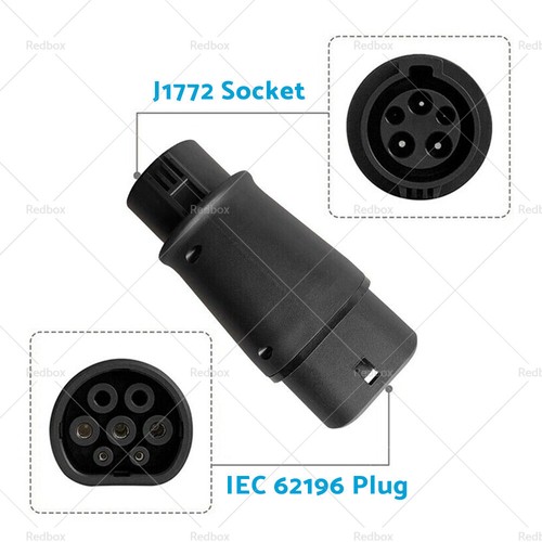 EVSE EV Adaptor 32A J1772 Type 1 to Type 2 Plug EV Adapter, Electric ...