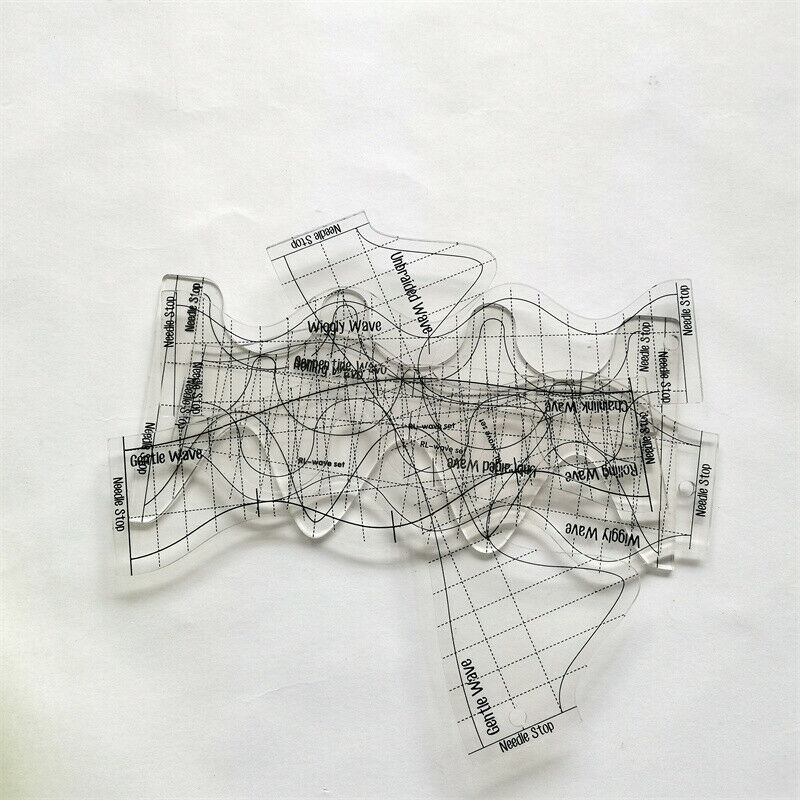 Unique Wavelengths Wave Quilting Ruler Template Stencil Set | eBay