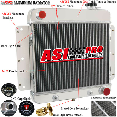 Aluminum 4 Core Radiator Fit 1962-1967 Chevrolet Chevy II Nova 3.2L 3 ...