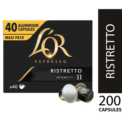 L'OR 200 Nespresso* Compatible Capsules Ristretto (5 Packs, 200 Coffee ...