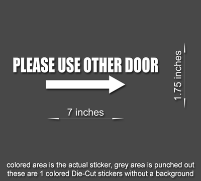 PLEASE USE OTHER DOOR Arrow Sticker Business Entrance Exit Vinyl Decal ...