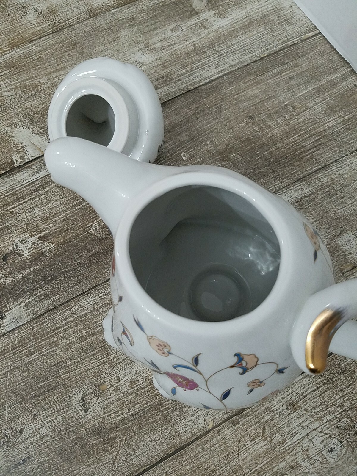 White w/ Gold Floral Kitty Cat Teapot Henriksen Imports Japan | eBay