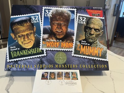 Universal Studios Monsters Set and Postage Stamps 1997 FIRST DAY ISSUE ...