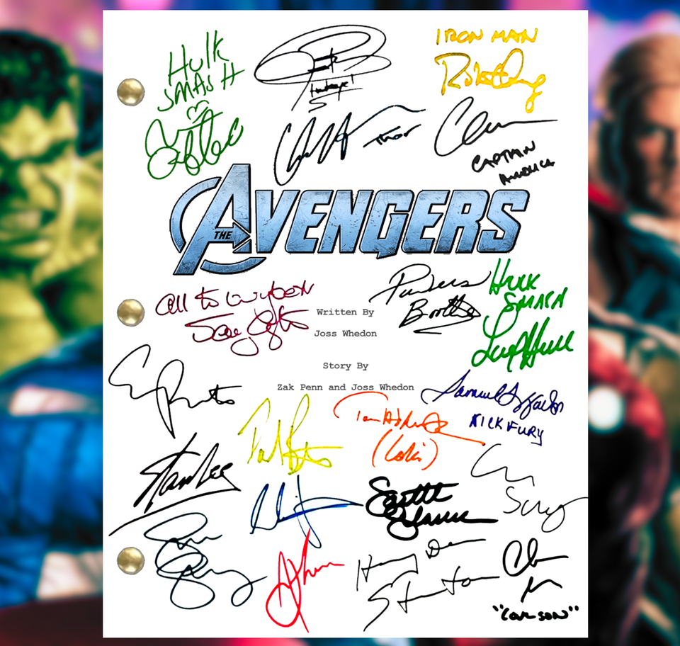 The Avengers Script Signed- Autograph Reprints- 131 Pages- Iron Man ...