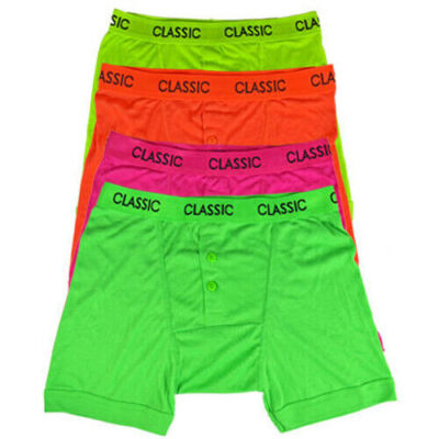 3 PAIRS CLASSIC NEON MENS DESIGNER BOXER SHORTS UNDERWEAR TRUNKS COTTON ...