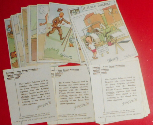 J WIX & SON KENSITAS FULL SET "HENRY" 50 CIGARETTE CARDS , 4TH SERIES ...