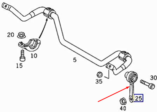 MB S-CLASS W220 FRONT SWAY BAR STABILIZER LEFT TIE ROD A2203201589 NO🇺🇸 ...