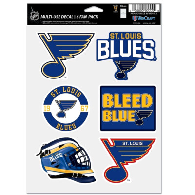 St. Louis Blues Multi-Use 6 Fan Pack NHL Decal Stickers *Free Shipping ...