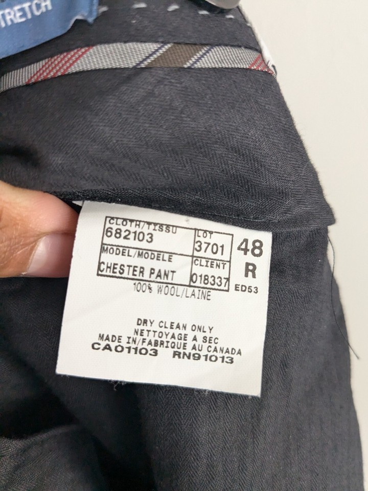 Jack Victor Dress Pants Men's 48x31 Gray Pleated Super 120's Nano ...