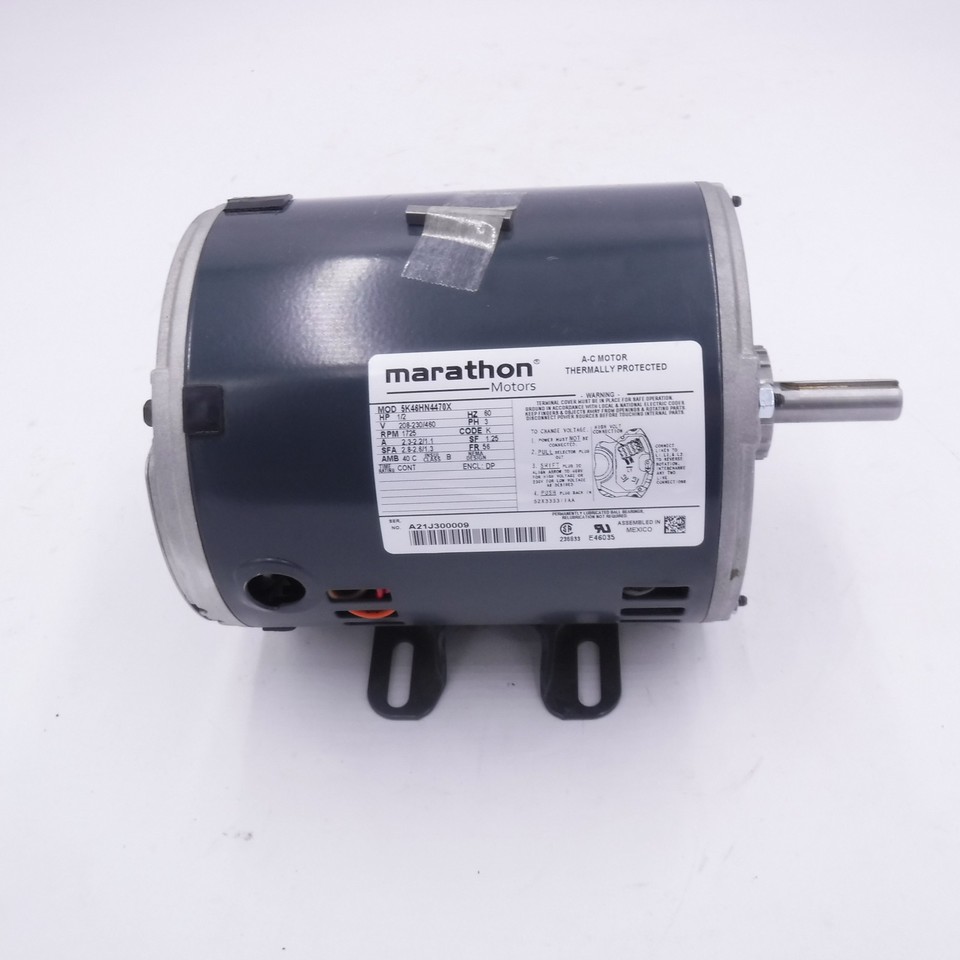Marathon Motors 5K48HN4470X 1/2 HP 60Hz 1725 RPM A-C Thermally ...