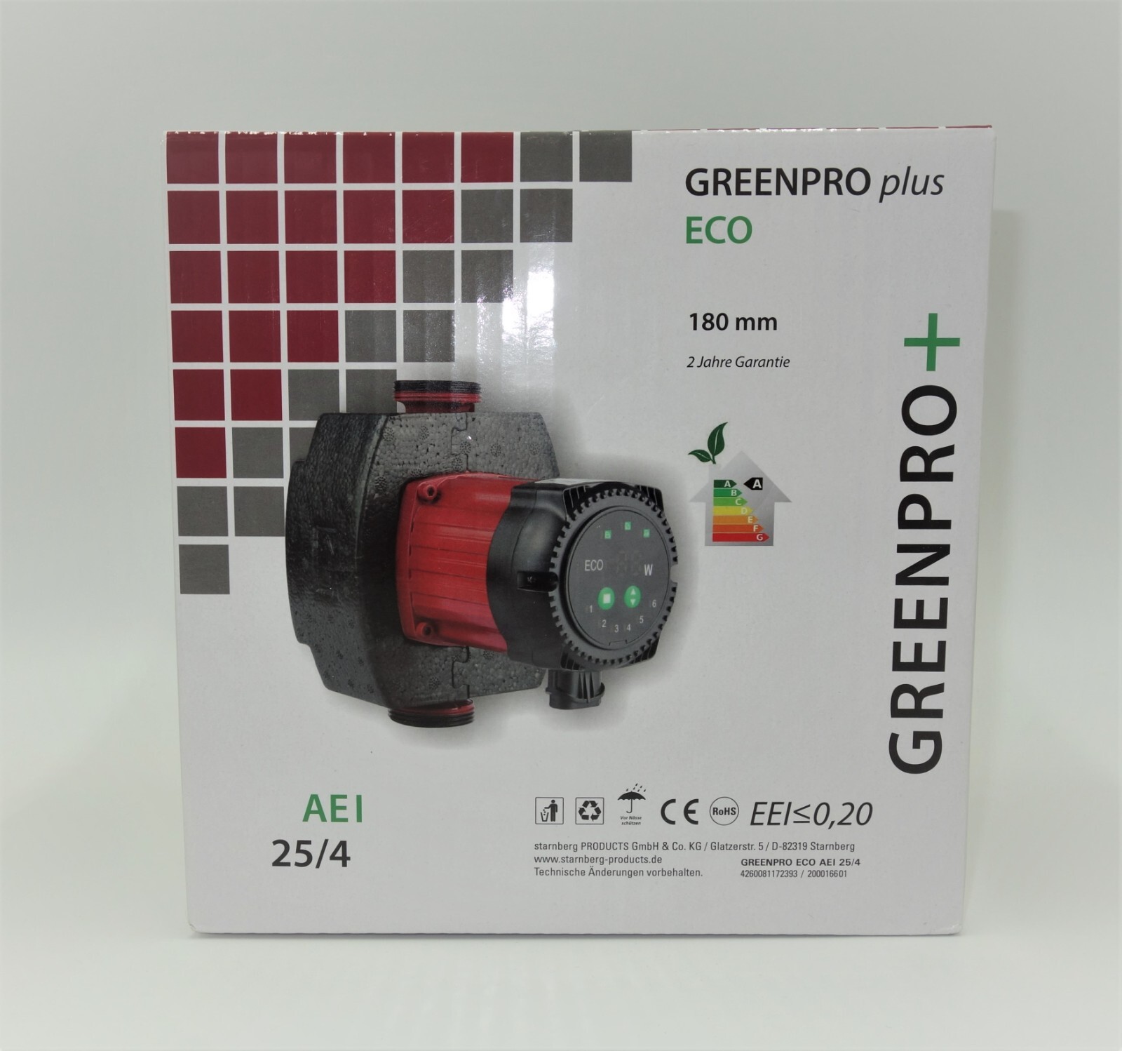 Hocheffizienzpumpe Greenpro Plus ECO AEI 25/4, Umwälzpumpe ...