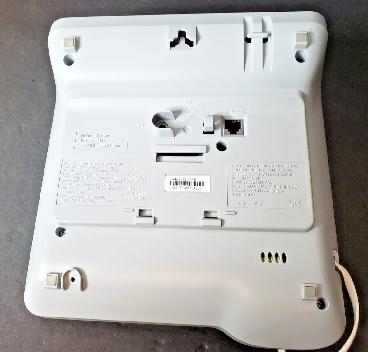 AT&T CL4940 Single Line Corded Phone with Answering System & Backlit ...