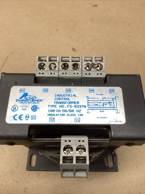 Acme Transformer Type No. FS-83370 Industrial Control Transformer 100 ...