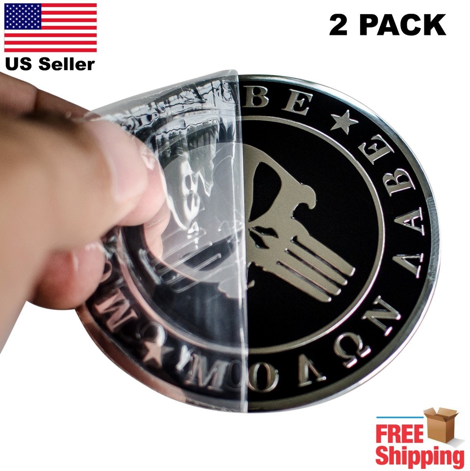 2x Motorcycle 2nd Amendment Molon Labe Sticker Decal Emblem DOME SHAPE ...