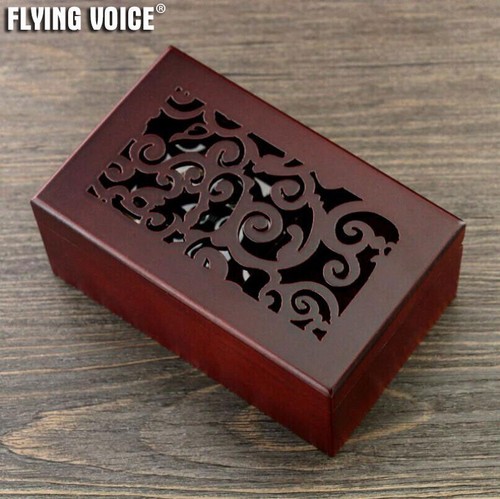 Vintage Wood Square Music Box Hollowing Out Xmas Birthday Party Present ...