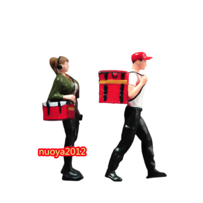 1/87 Take Out Girl Man Scene Props Miniatures Figures Model For Cars ...