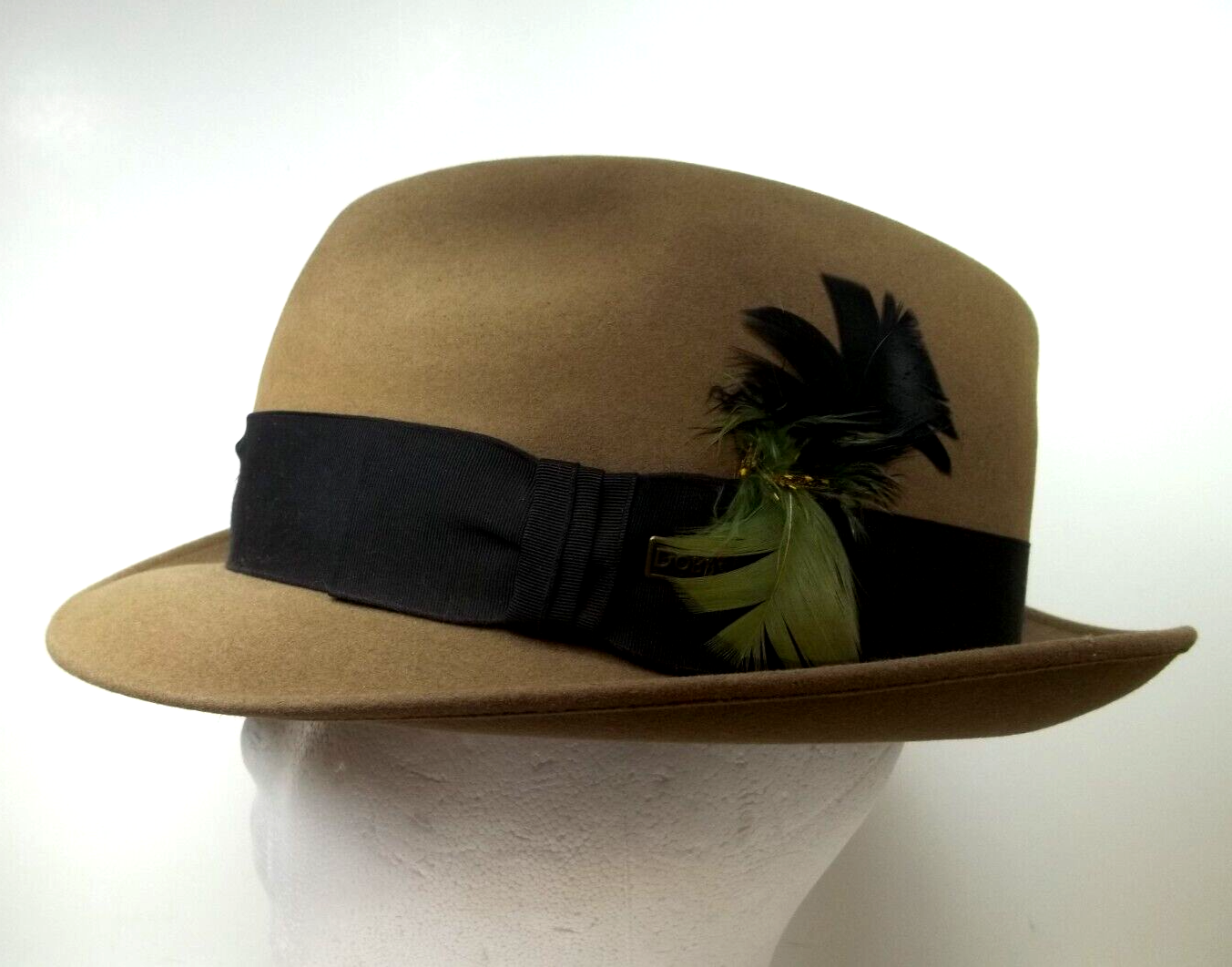 Vintage Dobbs Fifth Avenue Hat Fedora Classic With Feathers Dick Tracy ...