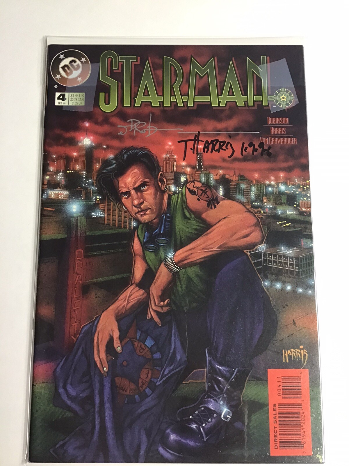 STARMAN #4 1995 ~ SIGNED BY JAMES ROBINSON & TONY HARRIS DC 9.4 NM ...