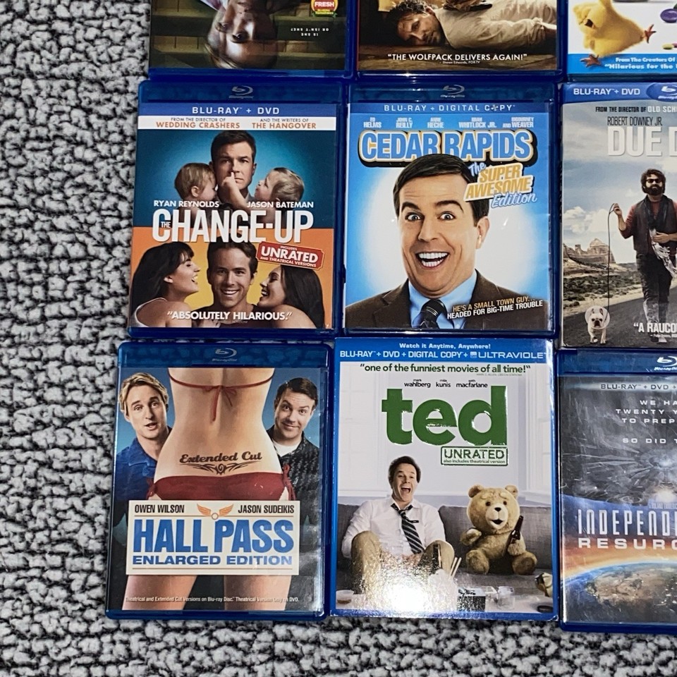 Comedy Blu-Ray / DVDs Lot 16 Movies Ted Hangover Due Date Snow White ...