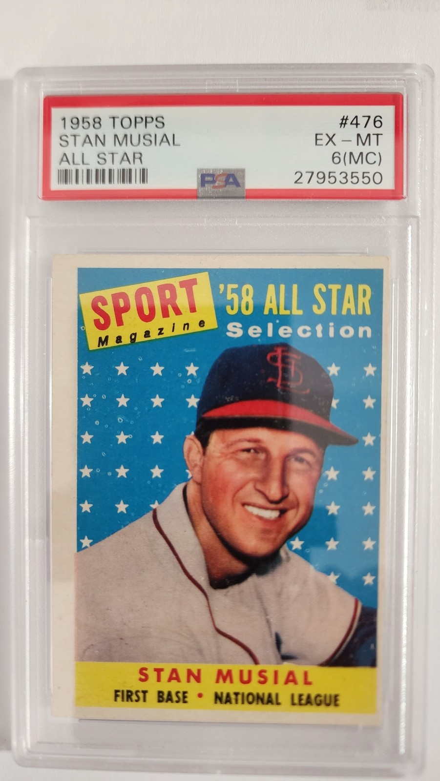 1958 Topps #476 Stan Musial All Star PSA 6 | eBay