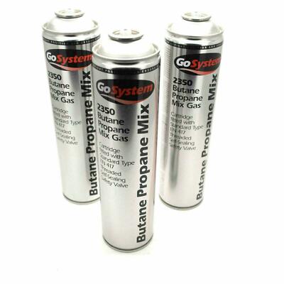 3 x GoSystem 2350 Butane/Propane Mixed Gas 7/16 screw on Gas cartridge ...